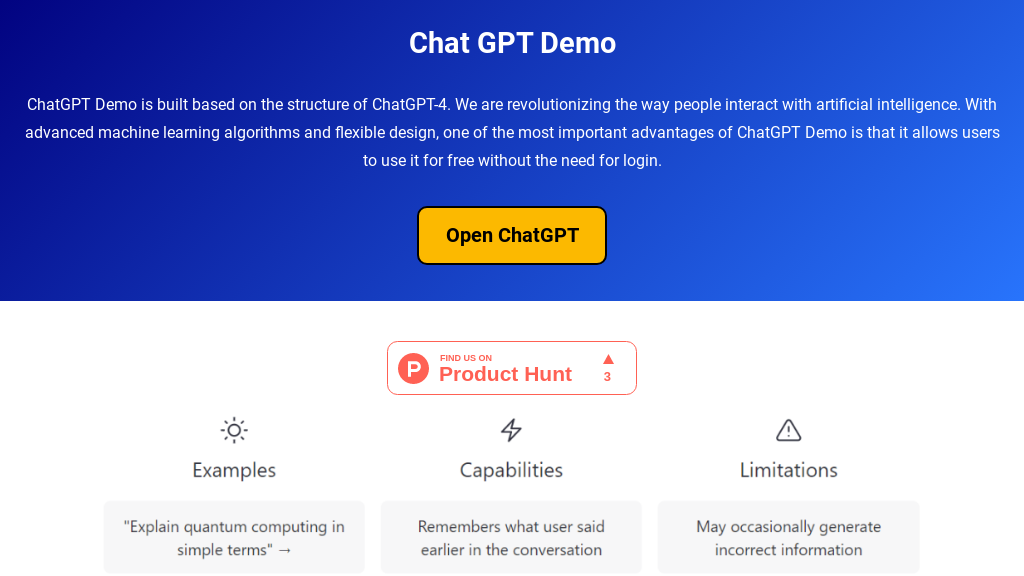 Chat GPT Demo Chat GPT Demo