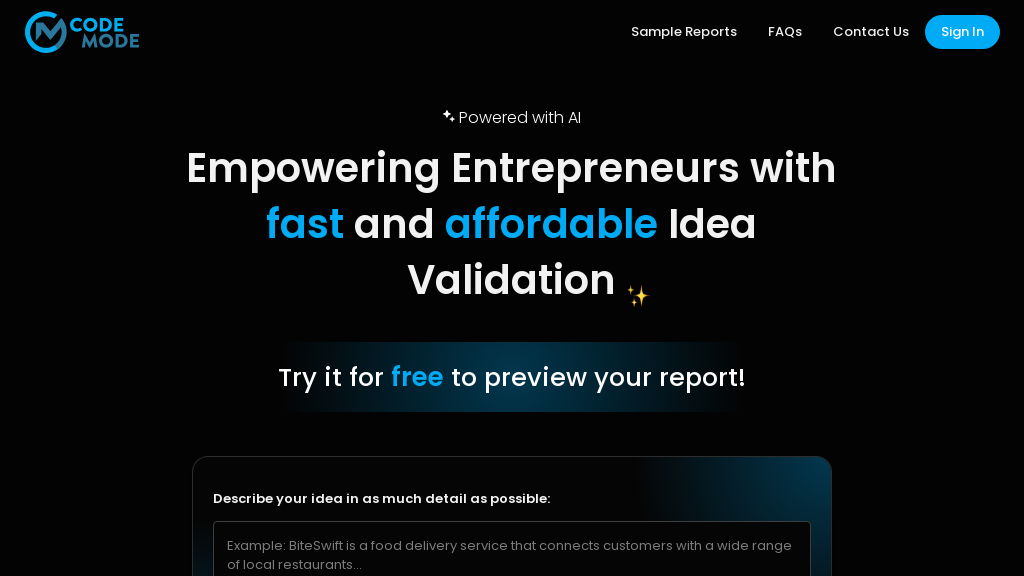 CodeMode Idea Validator