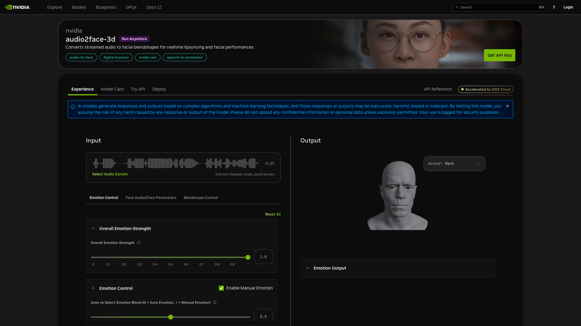 Omniverse Audio2Face